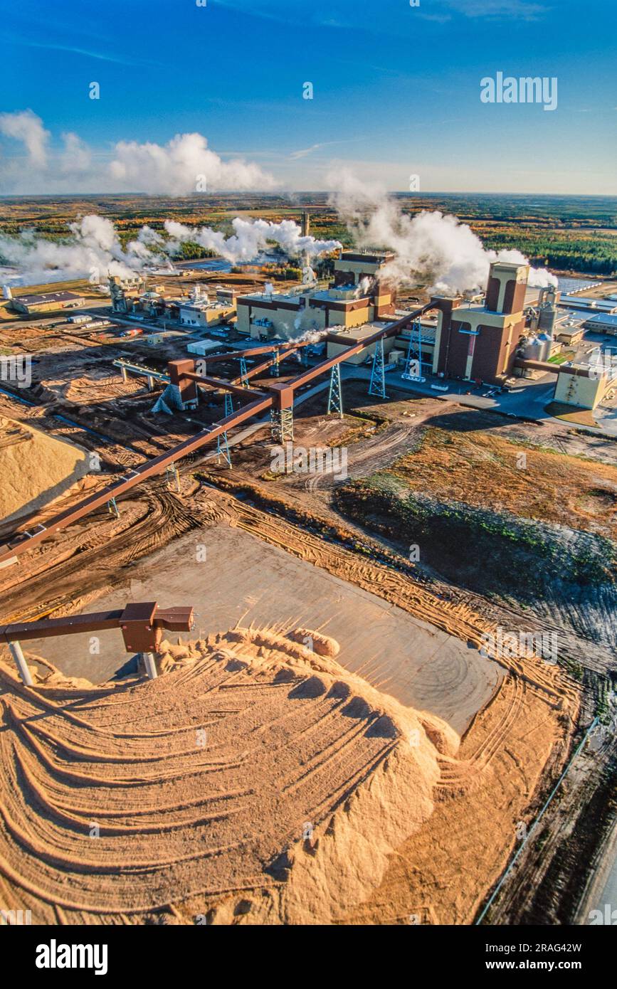 Aerial image of pulp mill, Athabasca, Alberta, Canada Stock Photo - Alamy
