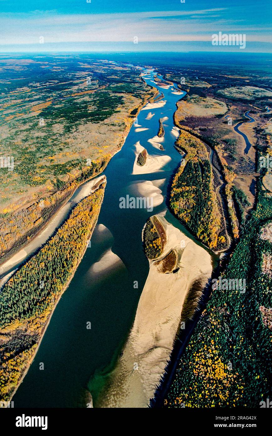 Aerial image of Athabasca River, Alberta, Canada Stock Photo - Alamy