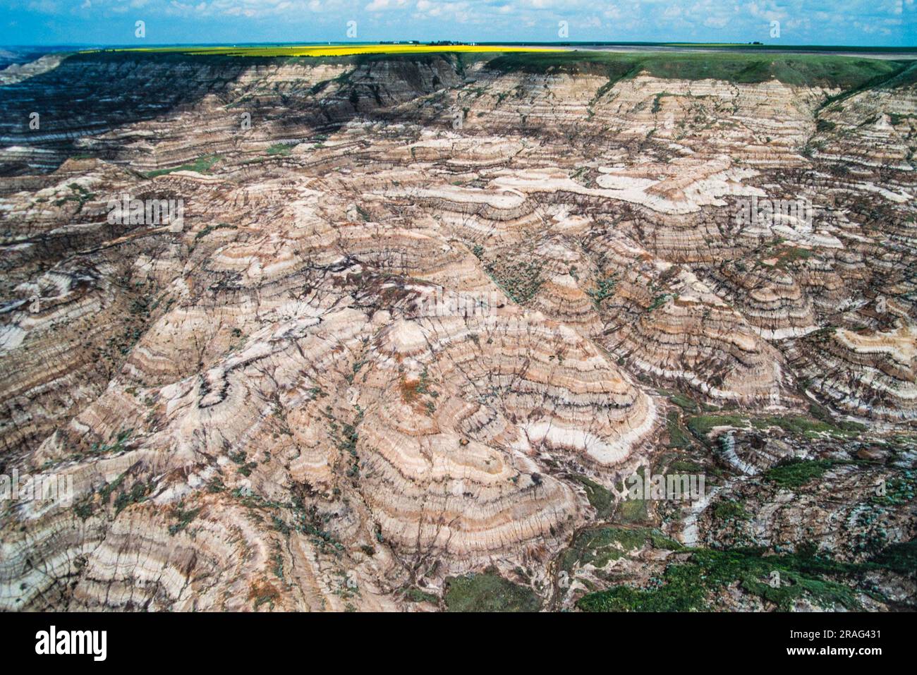 Aerial image of the Badlands, Alberta, Canada Stock Photo - Alamy