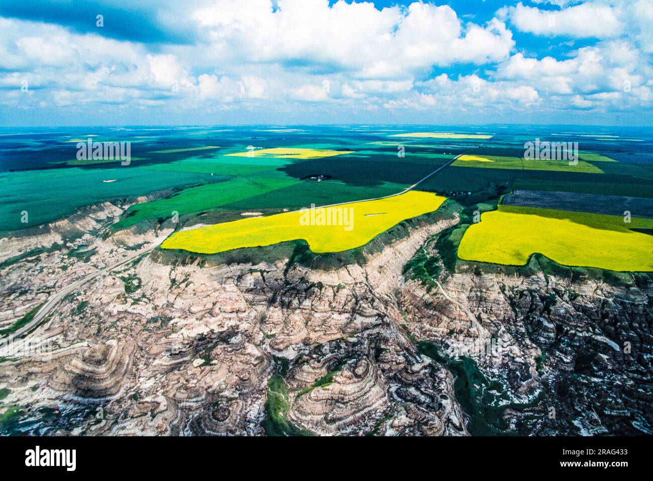 Aerial image of the Badlands, Alberta, Canada Stock Photo - Alamy