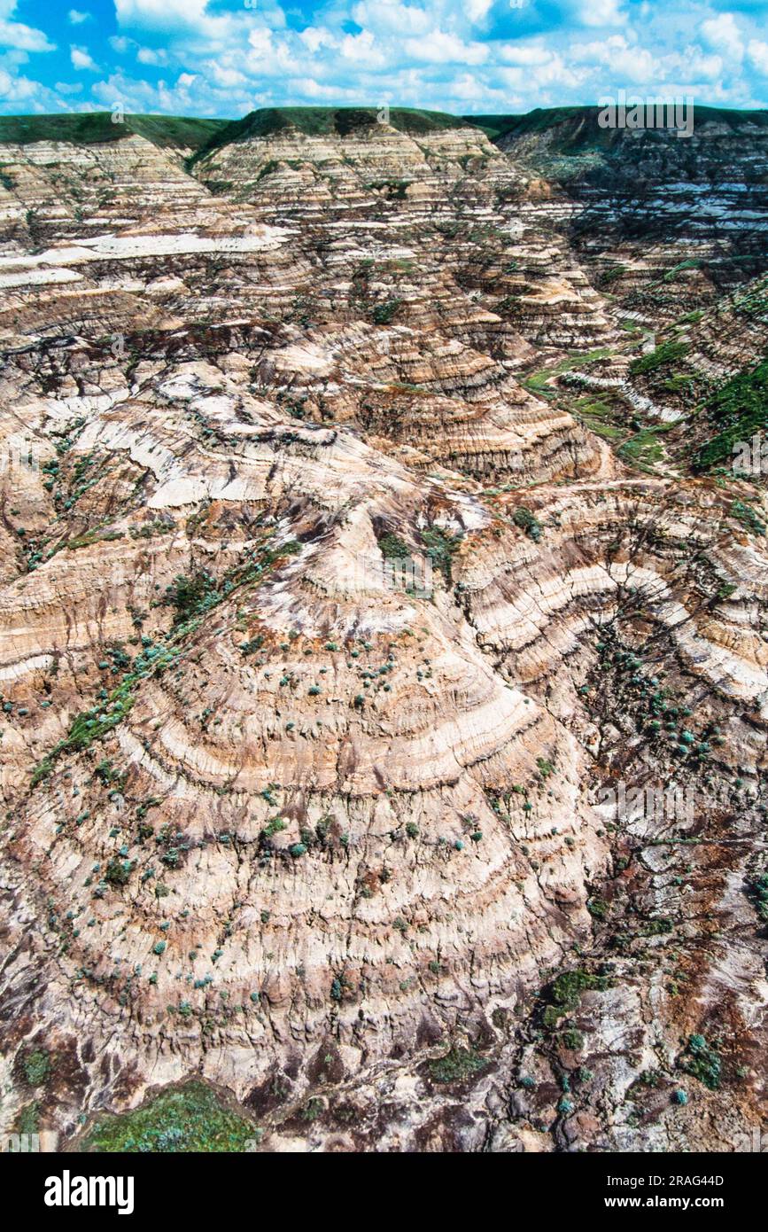 Aerial image of the Badlands, Alberta, Canada Stock Photo - Alamy
