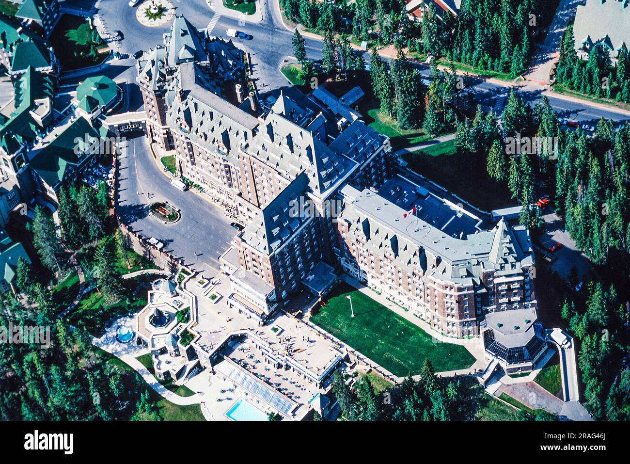 Aerial image of Banff, Alberta, Canada Stock Photo - Alamy