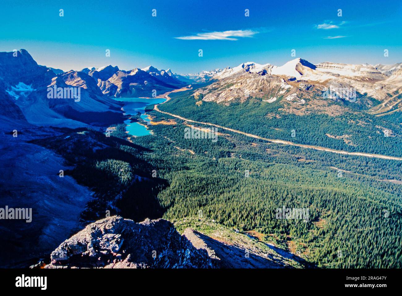 Aerial image of Bow Valley, Alberta, Canada Stock Photo - Alamy
