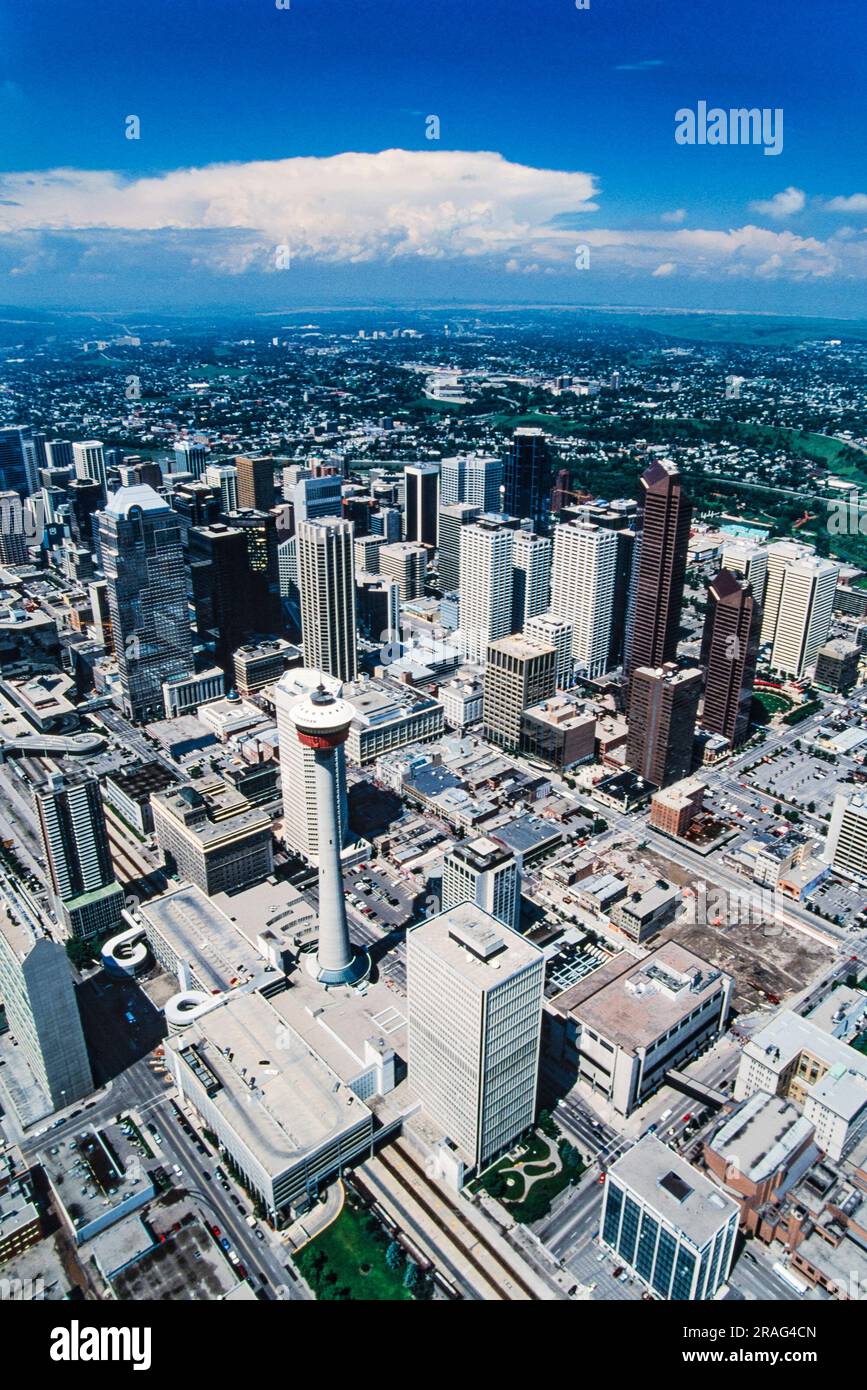 Aerial calgary city skyline bow hi-res stock photography and images - Alamy