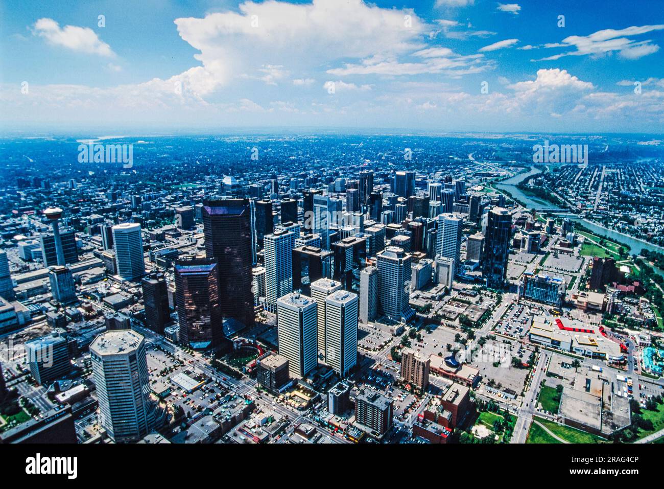 Aerial calgary city skyline bow hi-res stock photography and images - Alamy