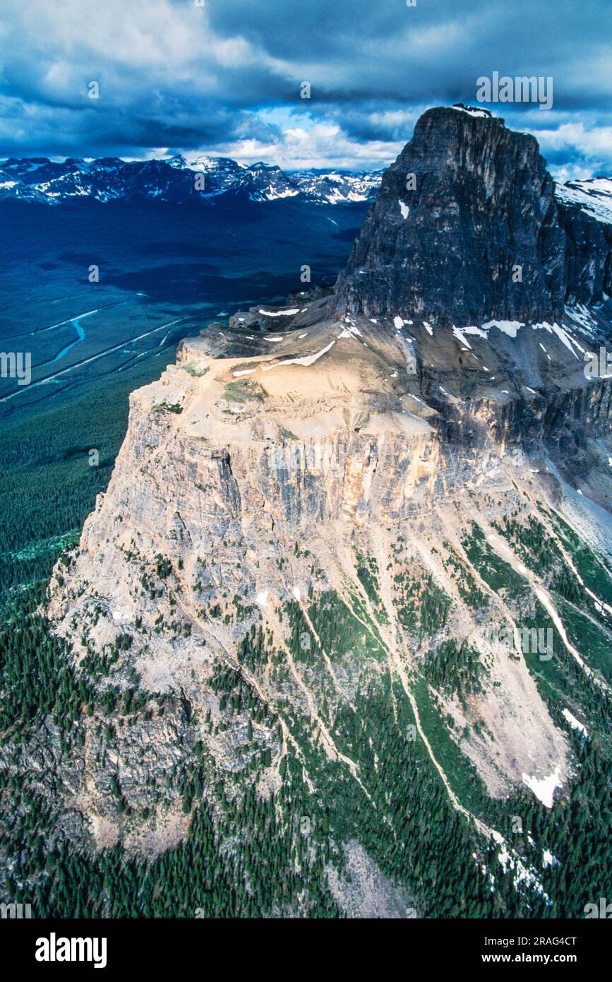 Aerial image of Castle Mountain, Banff National Park, Alberta, Canada ...