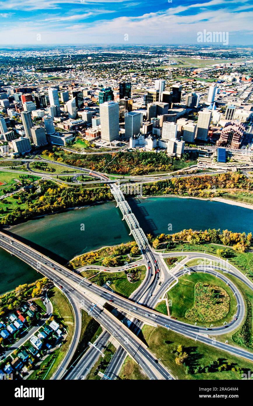 Aerial of downtown edmonton hi-res stock photography and images - Alamy