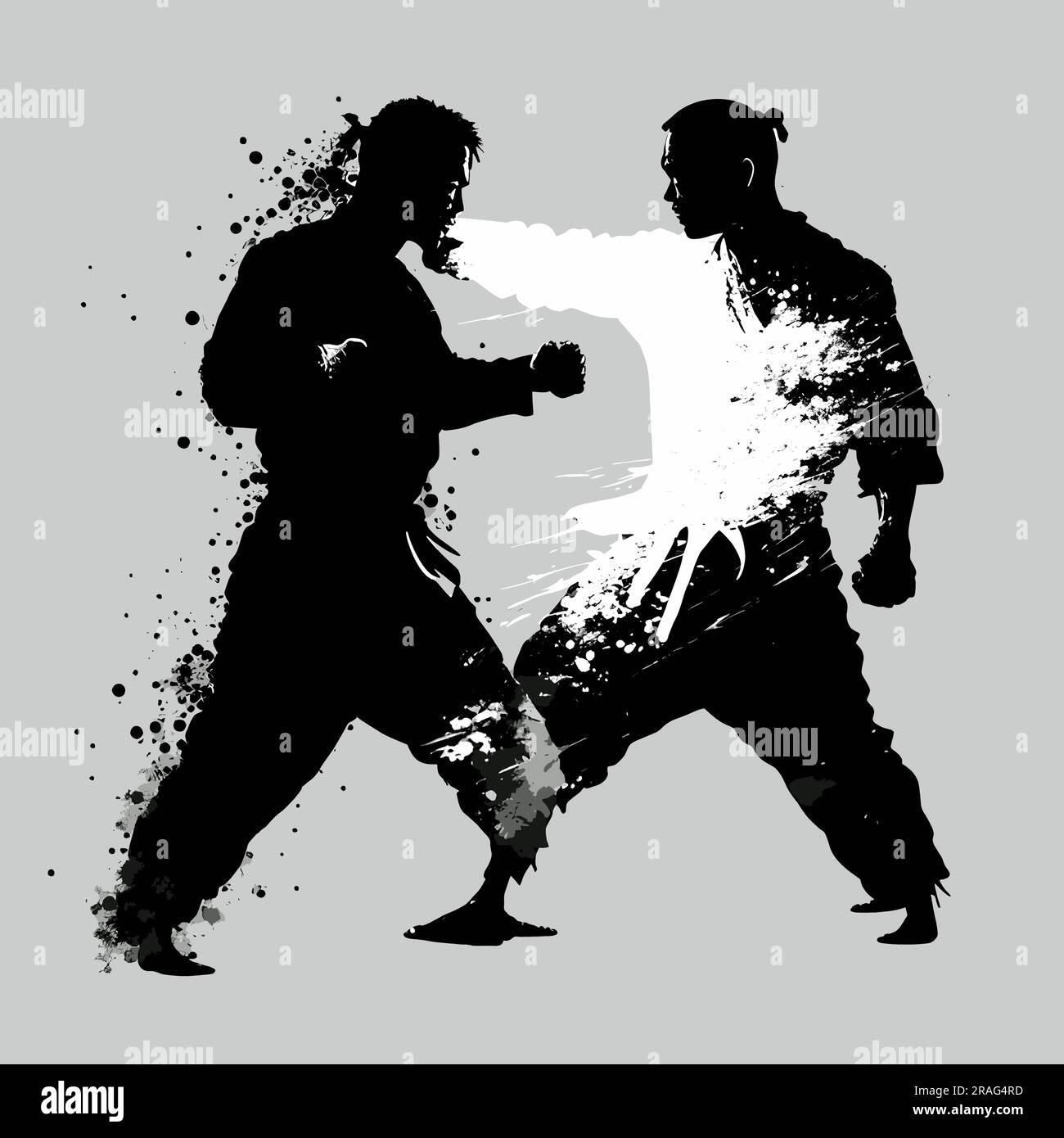 Kung fu silhouette Stock Vector Images - Alamy