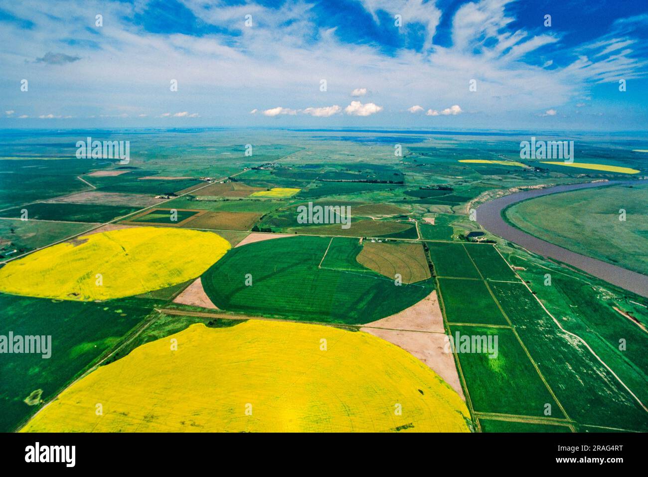 Aerial image of farms and fields, Alberta, Canada Stock Photo - Alamy