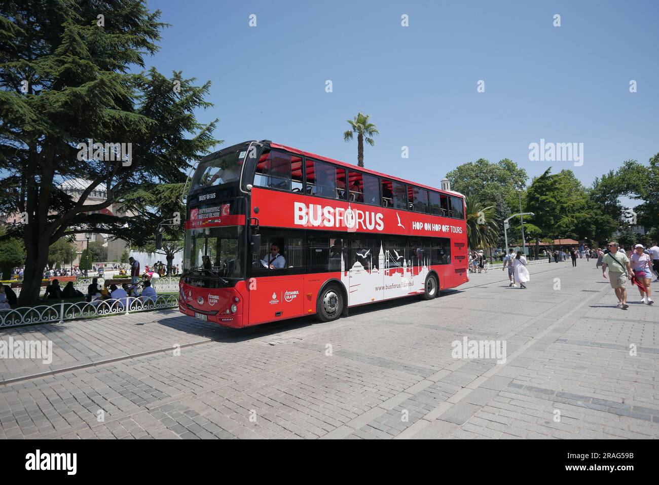 Istanbul Turkey 12 may 2023. Red Big Bus Double decker tourist Tour bus ...