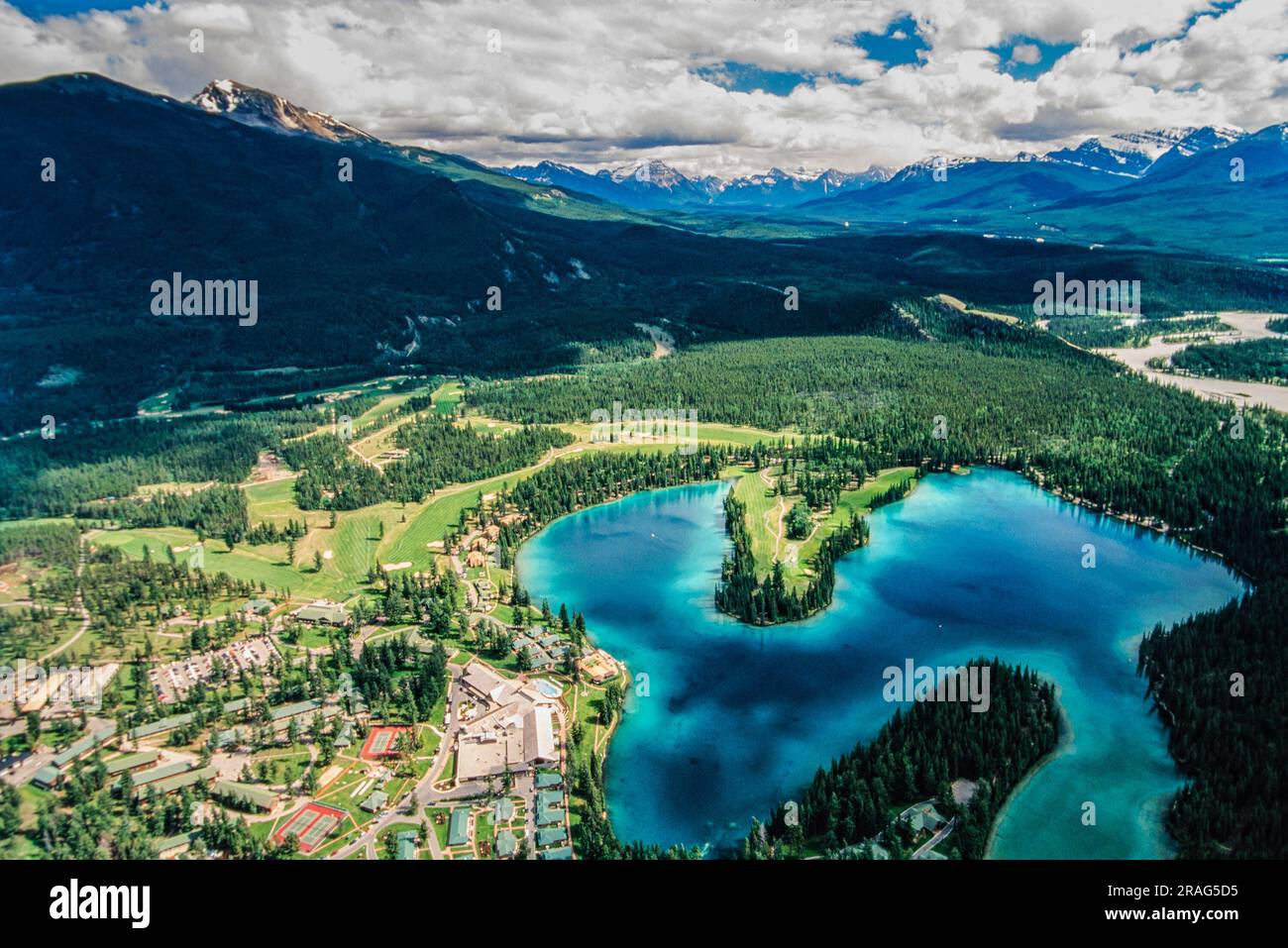 Aerial image of the Jasper National Park area, Alberta, Canada Stock ...