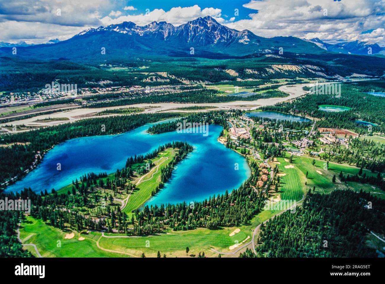 Aerial image of the Jasper National Park area, Alberta, Canada Stock ...