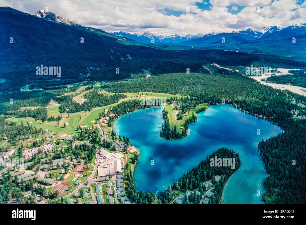 Aerial image of the Jasper National Park area, Alberta, Canada Stock ...