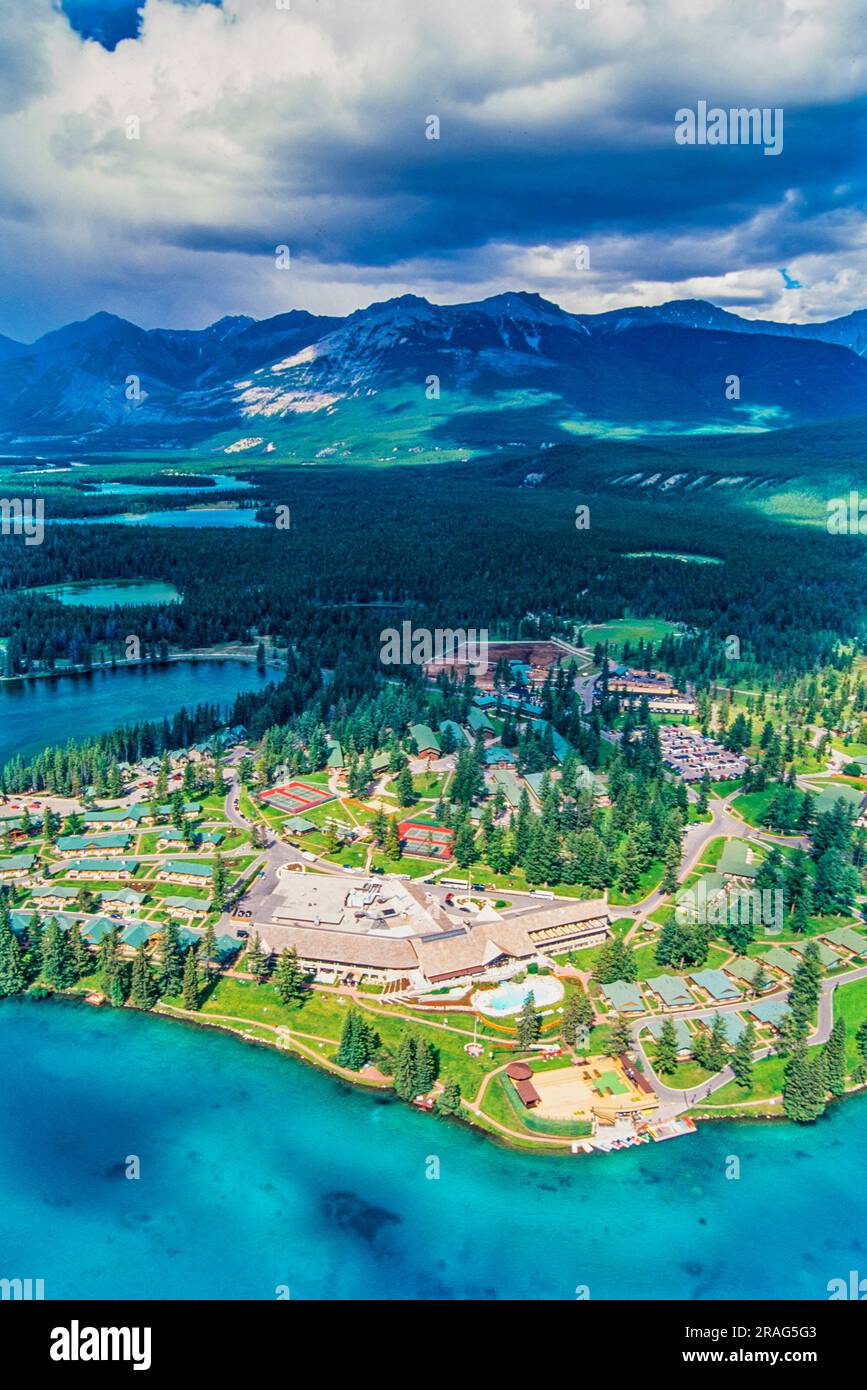 Aerial image of the Jasper National Park area, Alberta, Canada Stock ...