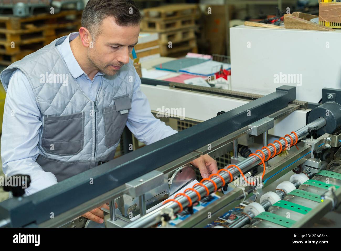 portrait of printing house employee Stock Photo - Alamy