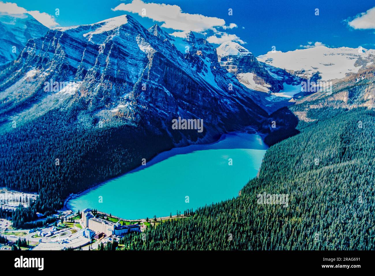 Aerial image of Lake Louise, Alberta, Canada Stock Photo - Alamy