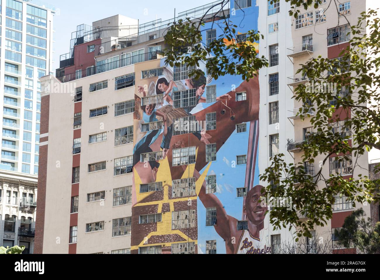 The "Angelus" mural by Rober Vargas on the side of the historic SB ...