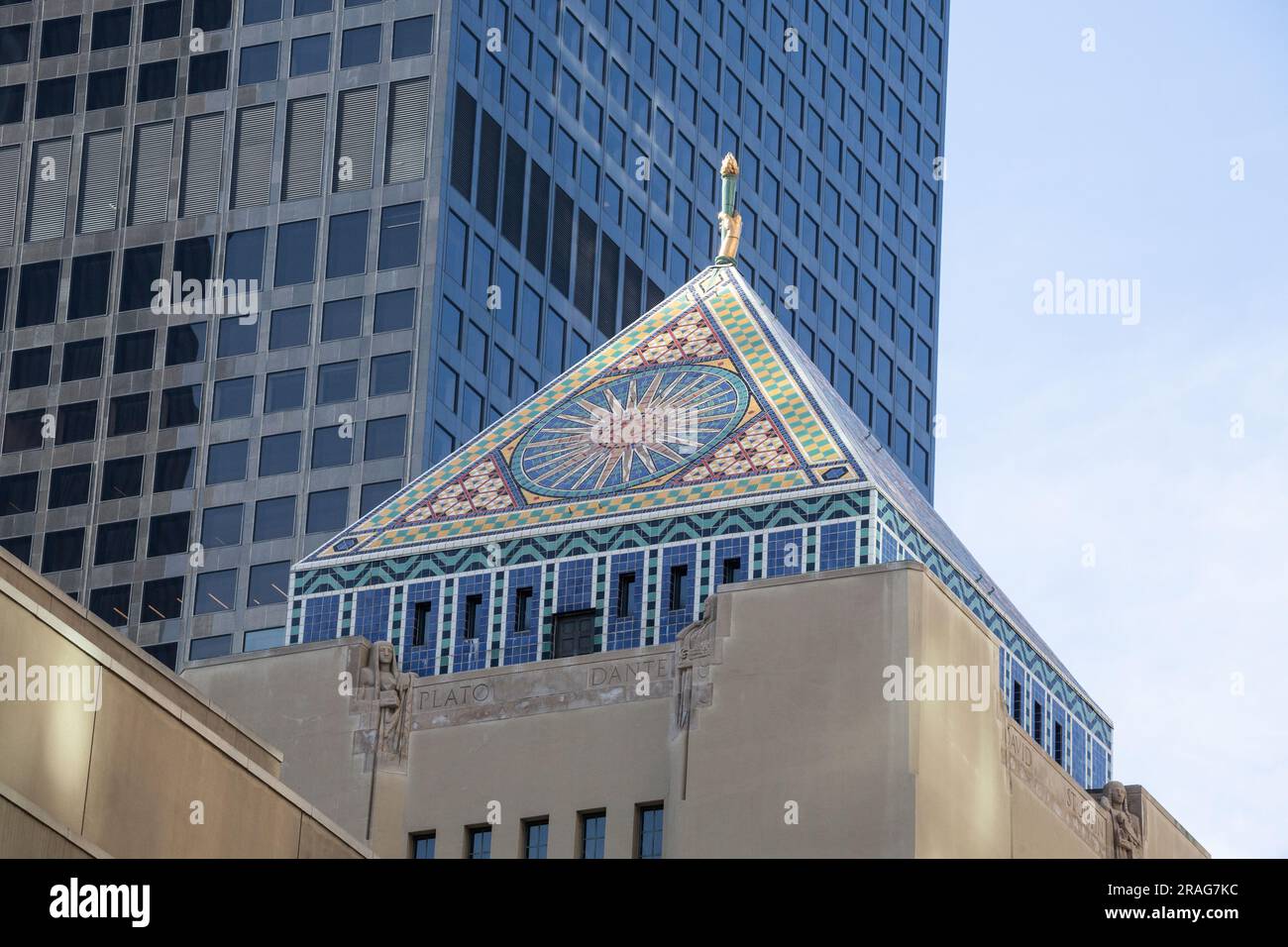 The mosaic roof of the The Richard J. Riordan Central Library designed ...