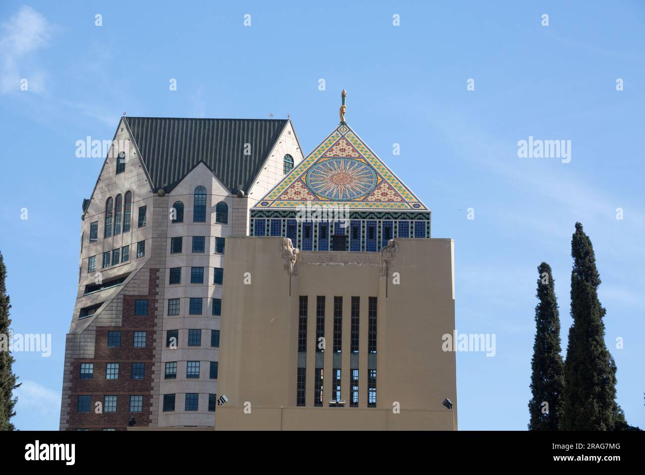 The mosaic roof of the The Richard J. Riordan Central Library designed ...