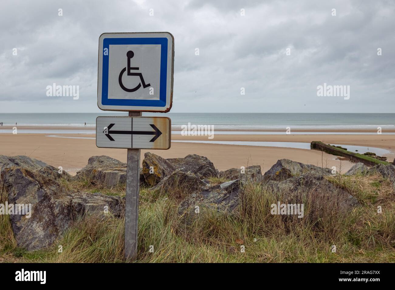 Disability sign on the sea beach. sign for people with disabilities ...