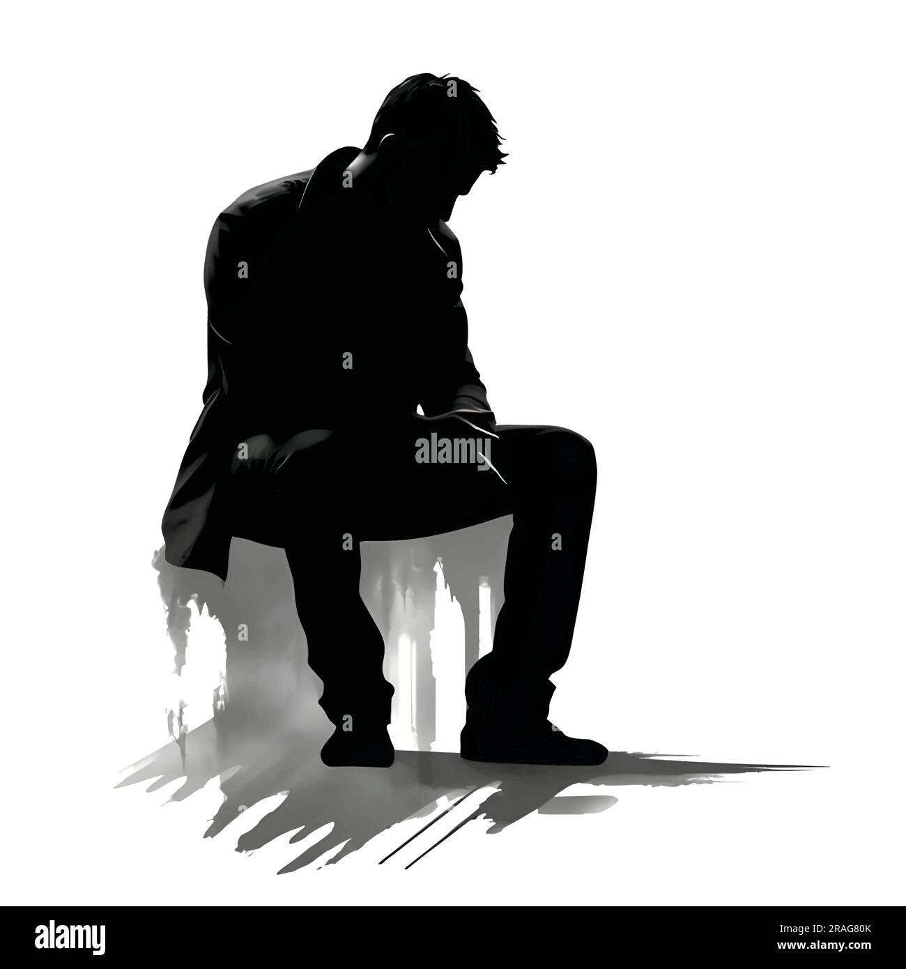 Man sit gun silhouette hi-res stock photography and images - Alamy