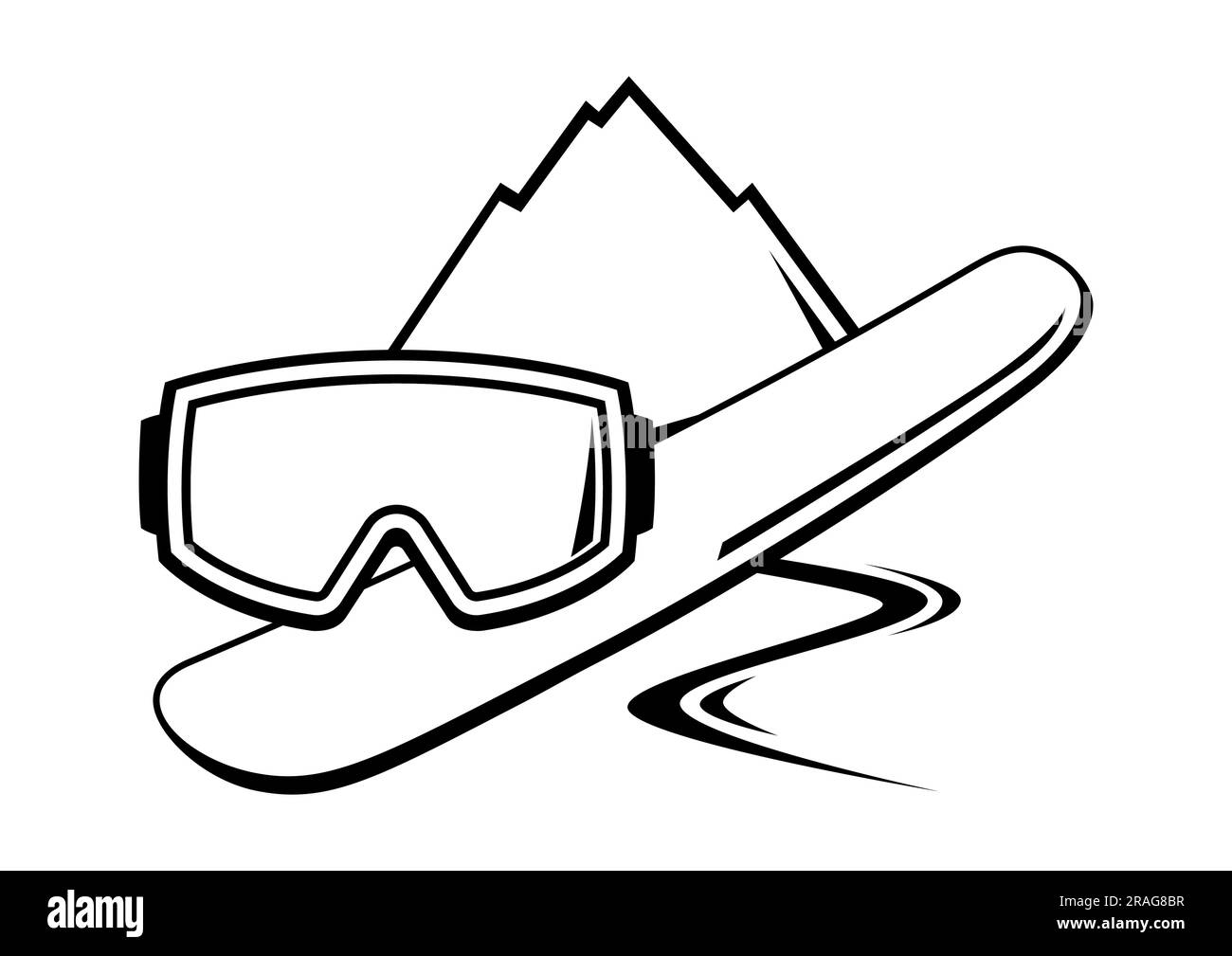 Emblem with snowboarding symbols. Winter sport label or emblem Stock ...