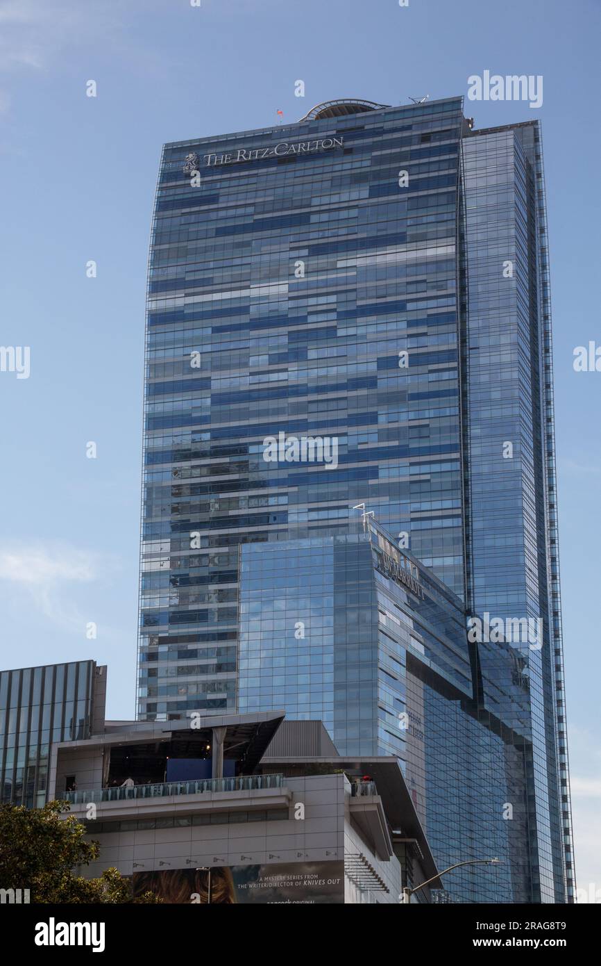 The JW Marriott and Ritz Carlton Downtown Los Angeles tower with the ...