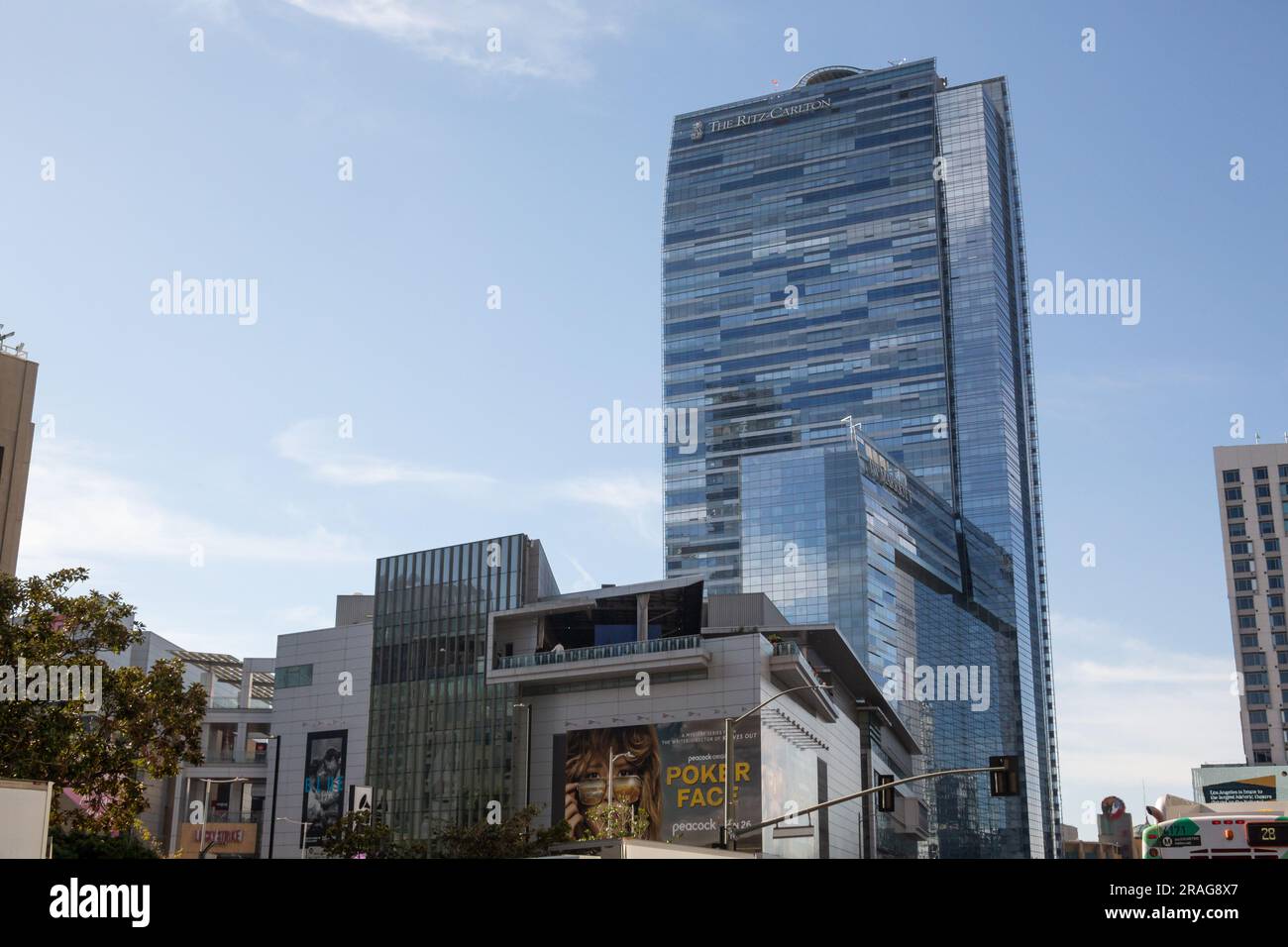 The JW Marriott and Ritz Carlton Downtown Los Angeles tower with the ...