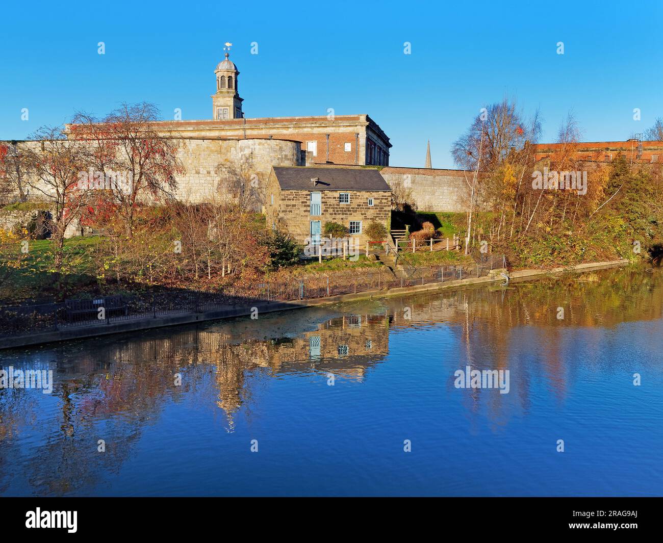 UK, North Yorkshire, York, River Foss, York Castle Museum and Raindale ...