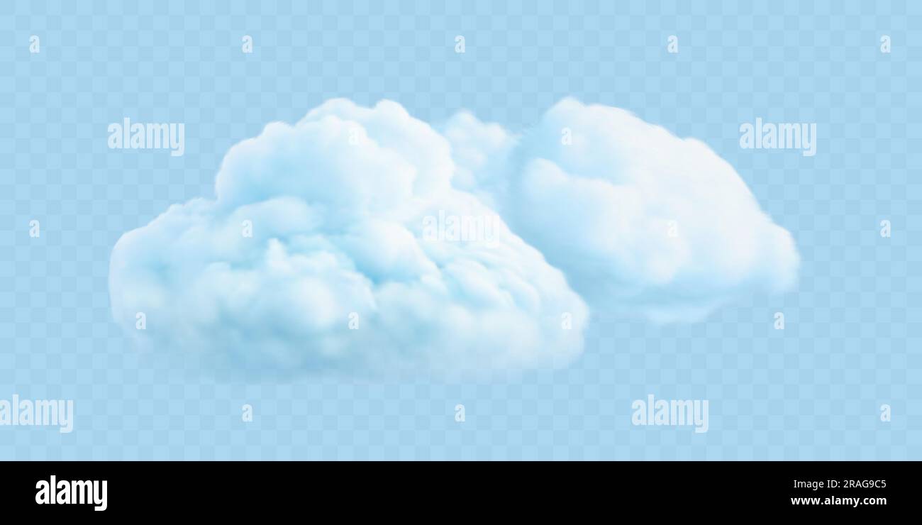 Realistic fluffy blue colored cloud. Vector illustration Stock Vector ...