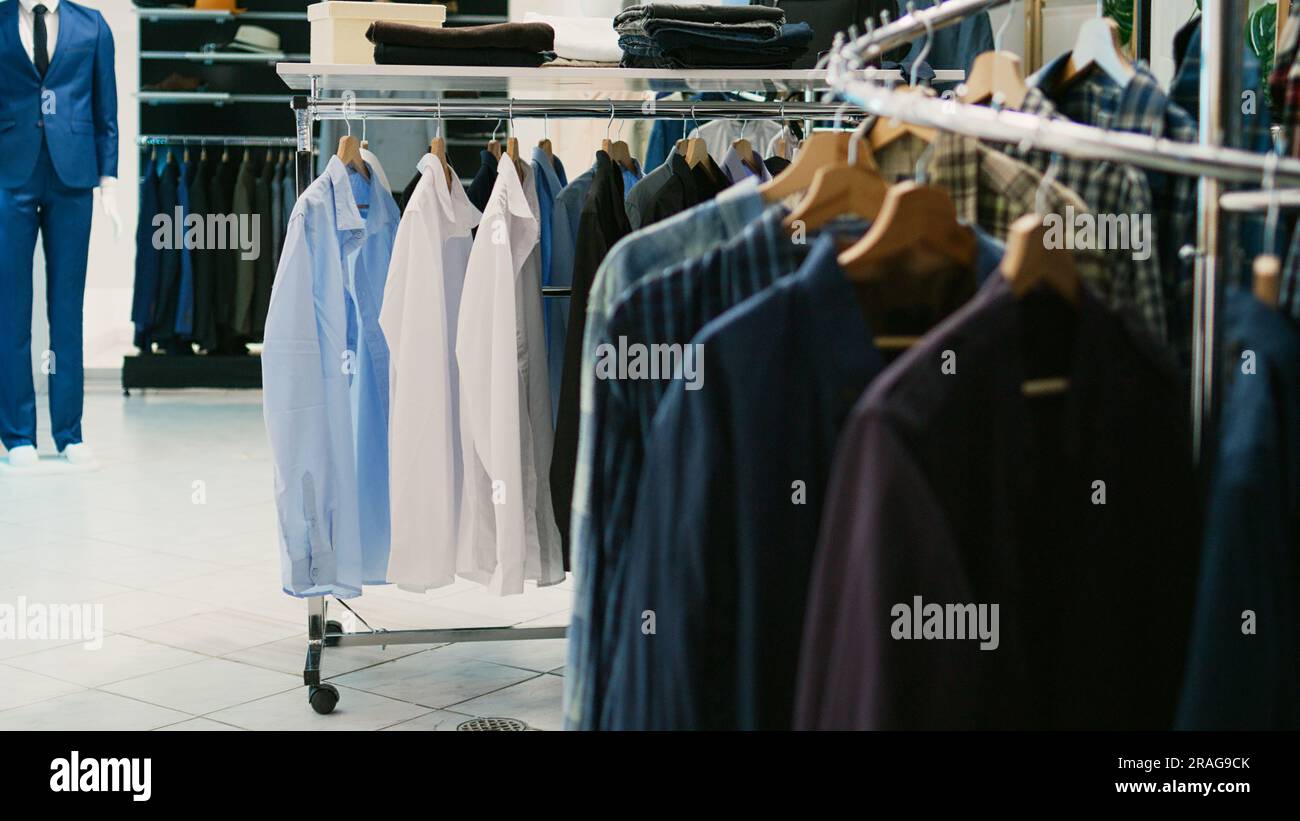 Fashion department store in shopping center mall, various brands with ...