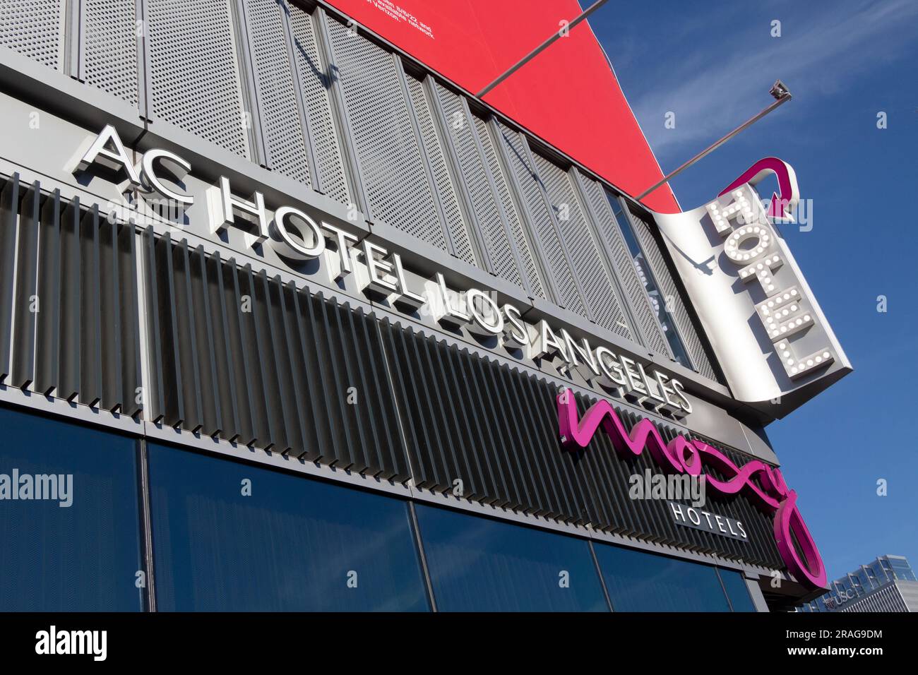 Moxy and AC Los Angeles Hotels in Downtown Los Angeles, CA, USA Stock ...