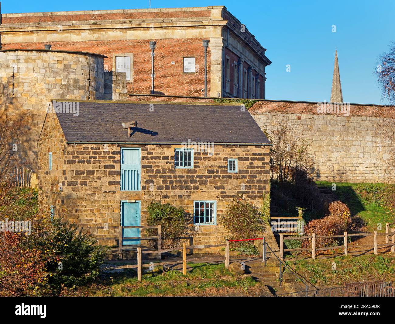 UK, North Yorkshire, York, York Castle Museum and Raindale Mill next to ...