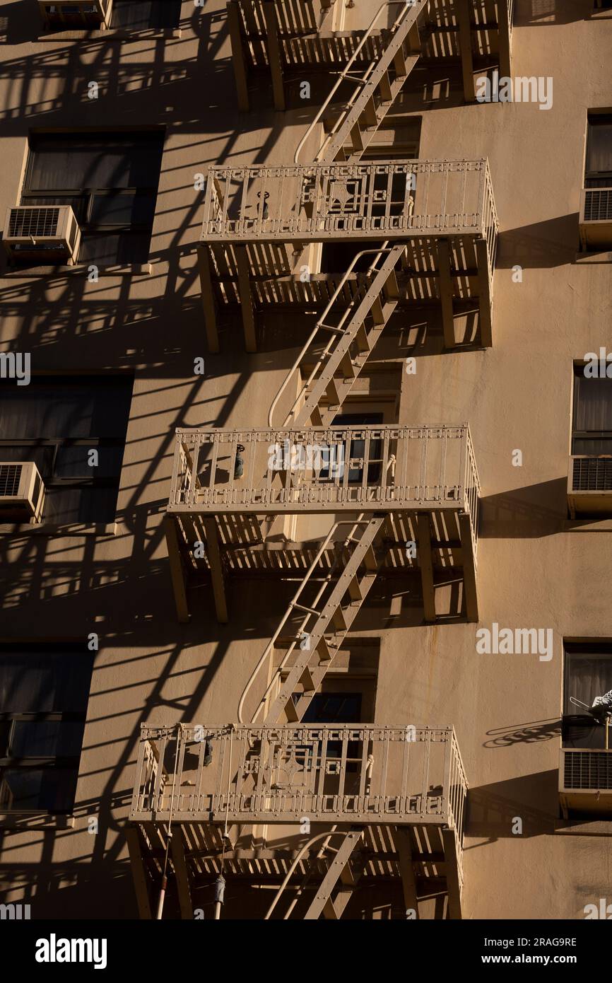 Fire escapes in Downtown Los Angeles, CA, USA Stock Photo - Alamy