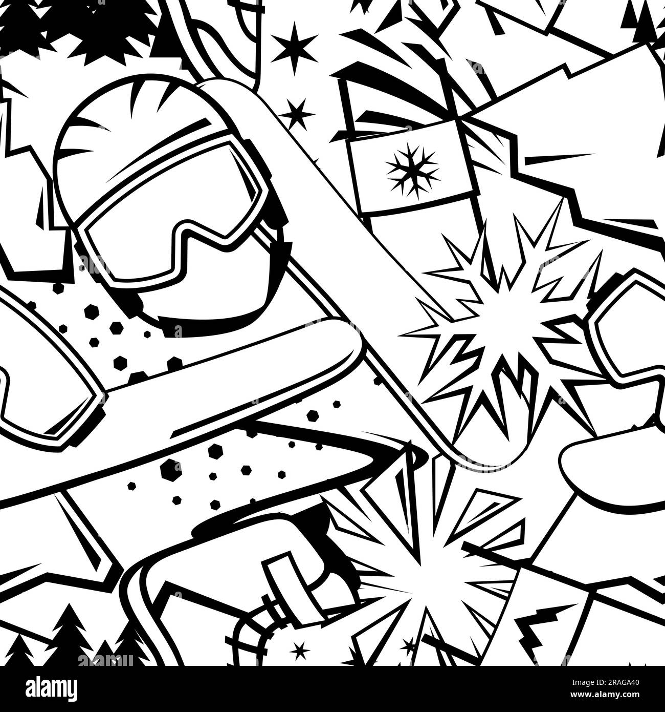 Snowboard pattern Cut Out Stock Images & Pictures - Alamy