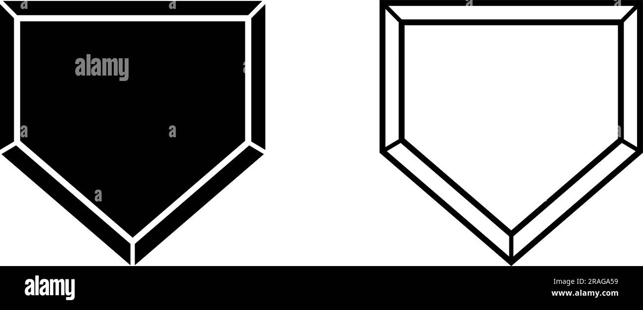 Baseball Home Plate Vector illustration. Silhouette. Playing. Home base ...