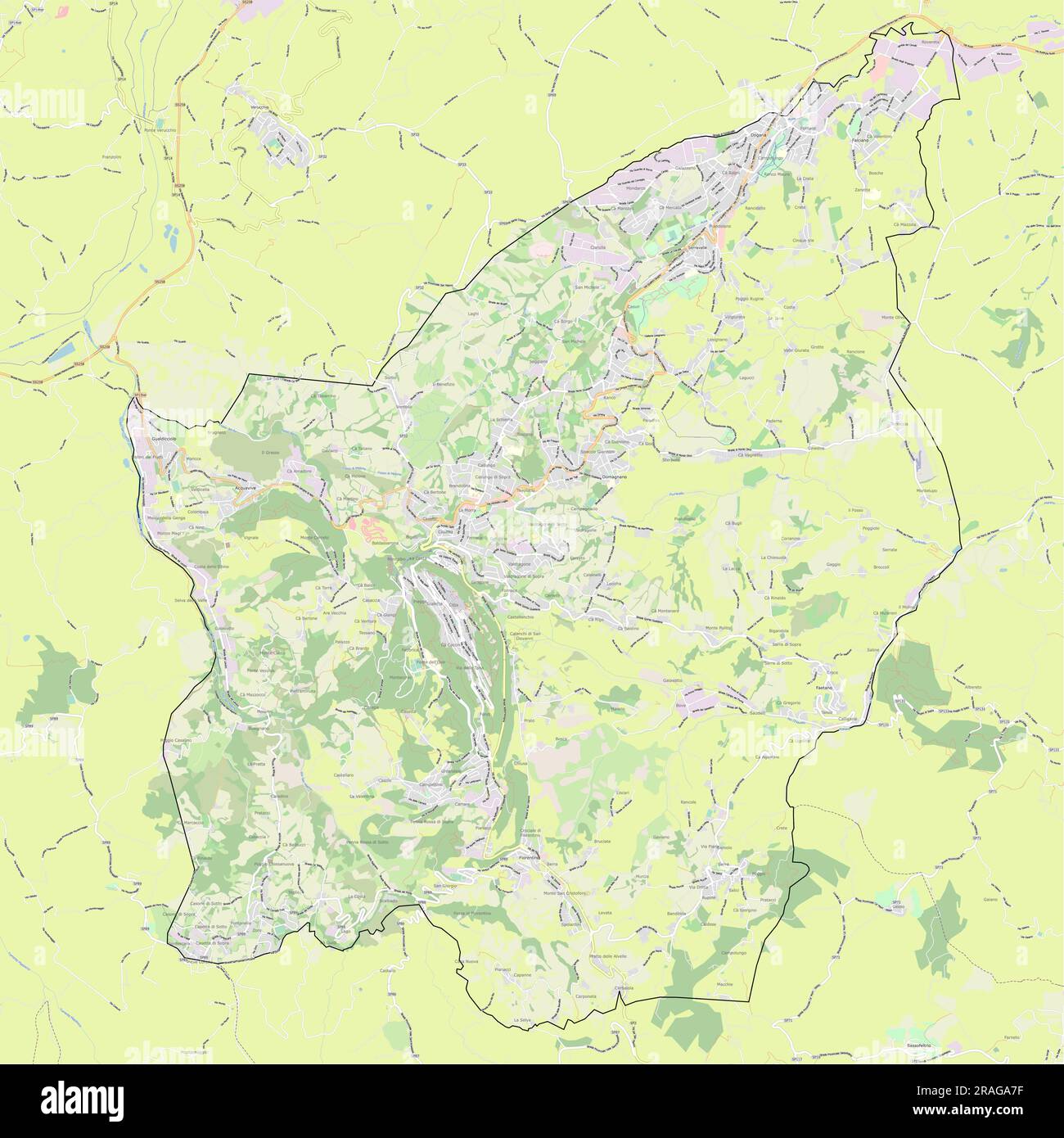 Vector Map of San Marino data from Openstreetmap Stock Vector Image ...