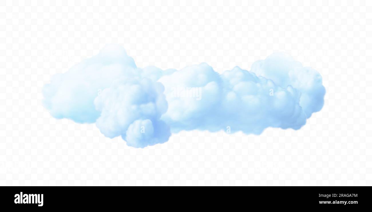 3d vector blue fluffy clouds. Design element. Realistic bright colorful ...
