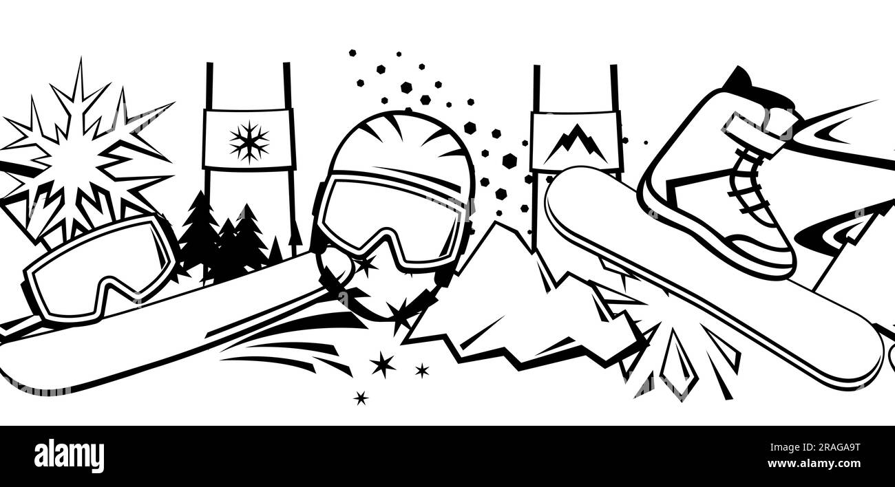 Snowboard pattern Cut Out Stock Images & Pictures - Alamy