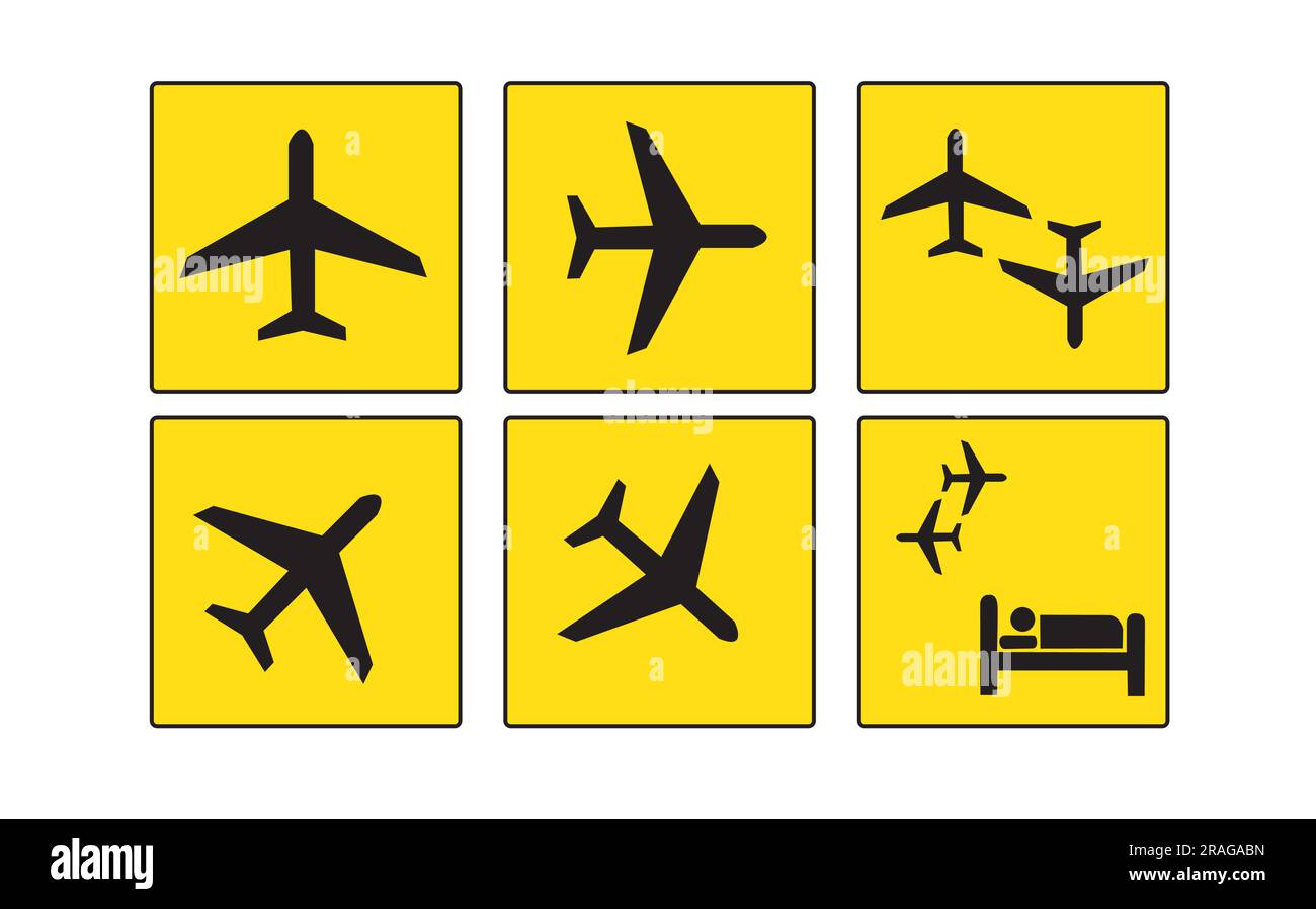 Yellow airport information signs on a white background Stock Vector ...