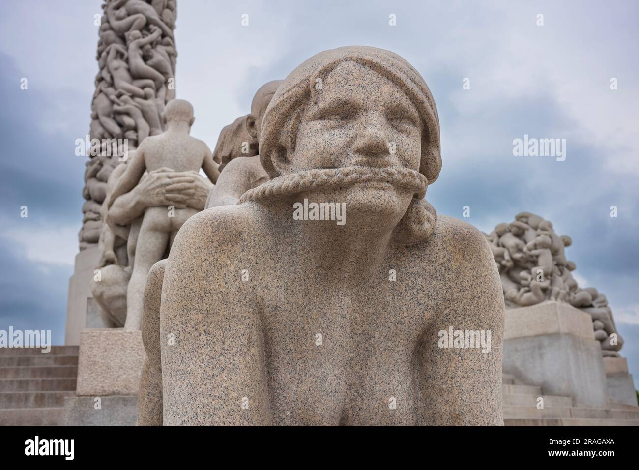 Oslo, Norway, June 20, 2023: Tourists explore Vigeland Sculpture Park ...