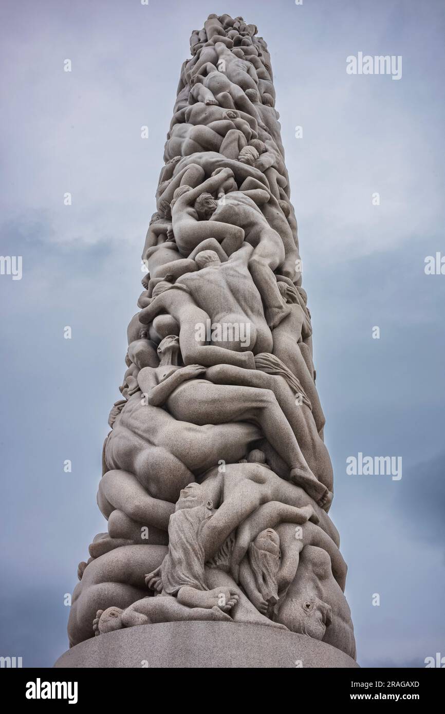 Oslo, Norway, June 20, 2023: Tourists explore Vigeland Sculpture Park ...