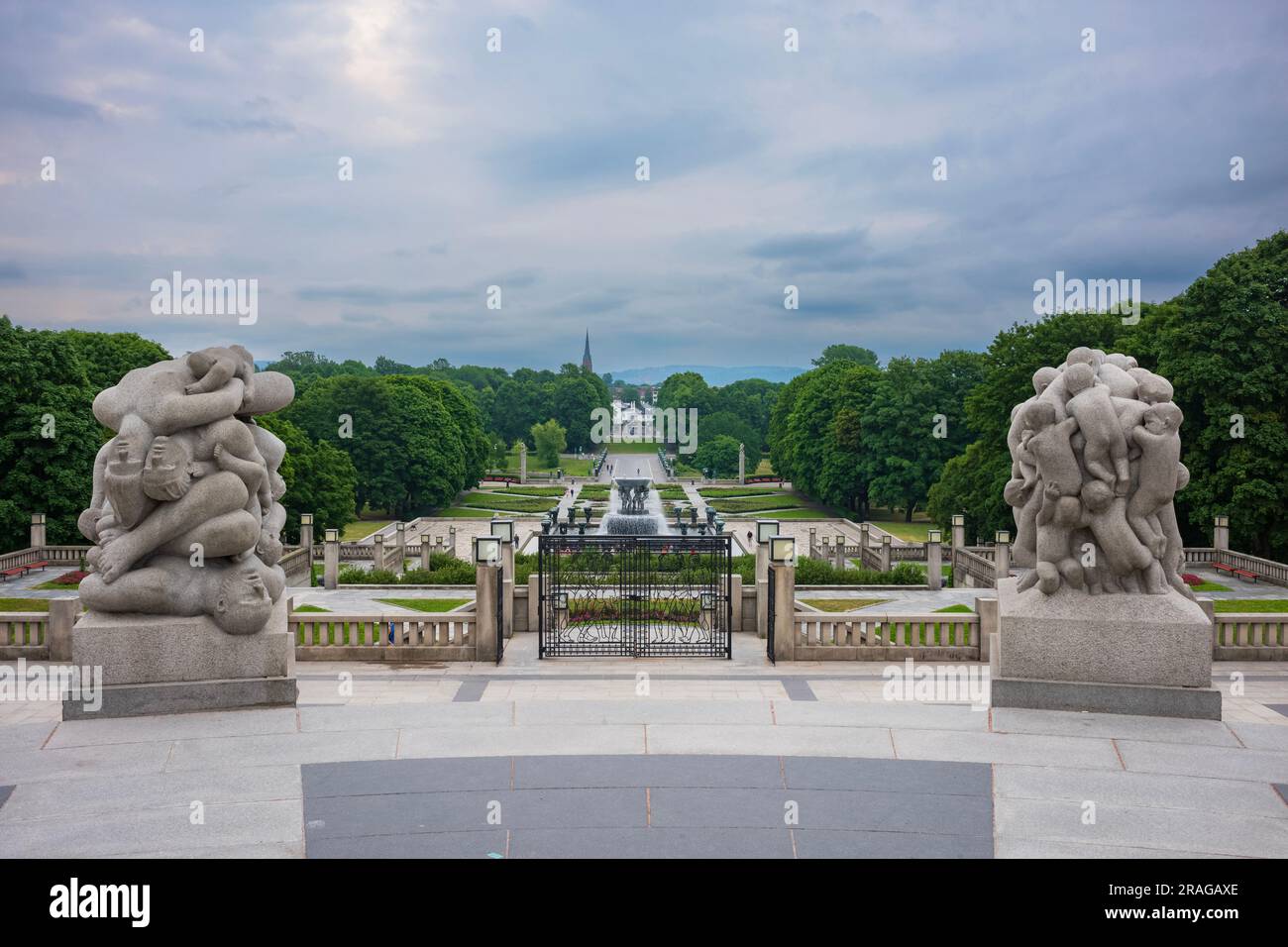 Oslo, Norway, June 20, 2023: Tourists explore Vigeland Sculpture Park ...