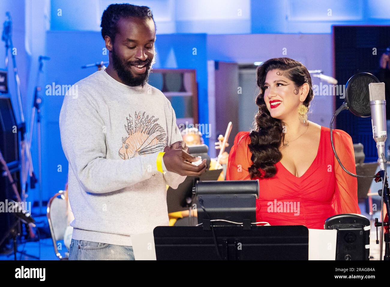 ANTHEM, from left: DJ Dahi, La Dona, 2023. ph: Kevin Estrada / © Hulu ...