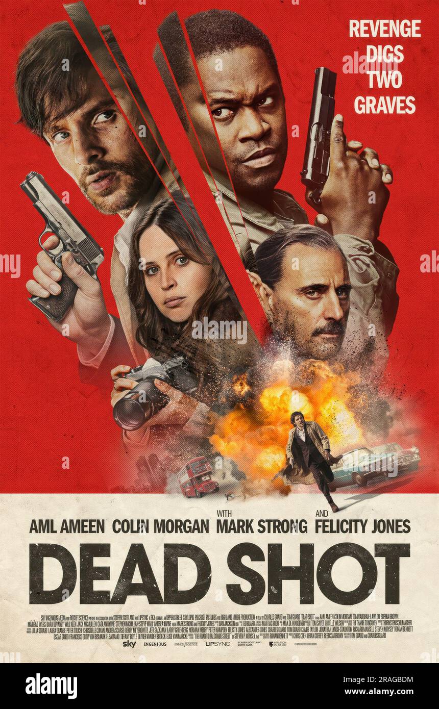 DEAD SHOT, poster, from left: Colin Morgan, Felicity Jones, Aml Ameen ...