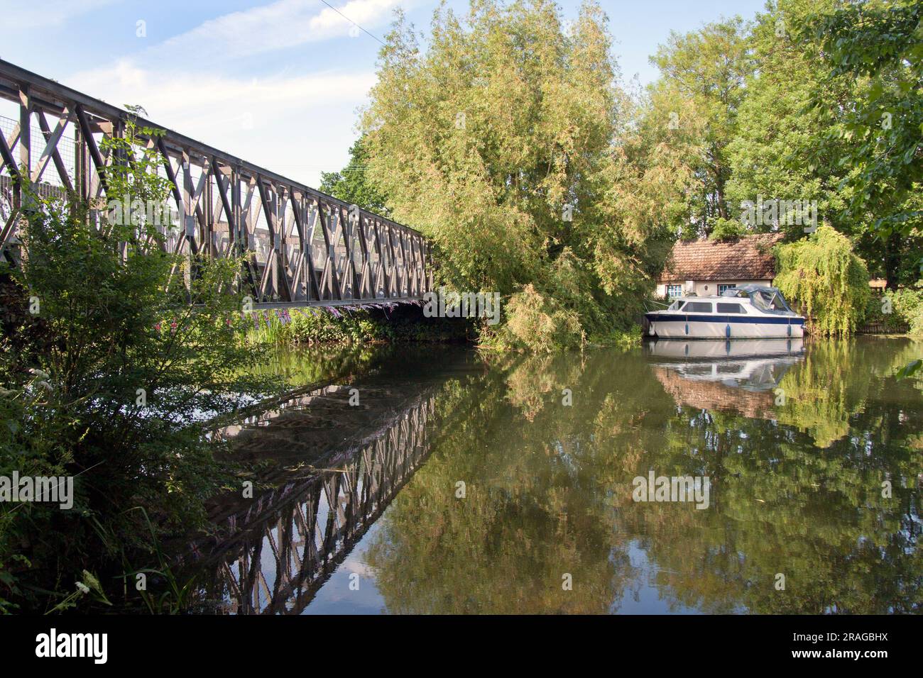Black Bridge aka Bailey Bridge which crosses the River Ouse between ...