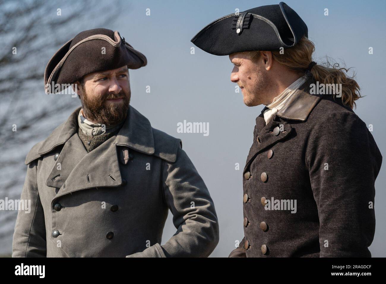 OUTLANDER, from left: Richard Rankin, Sam Heughan, The Happiest Place ...