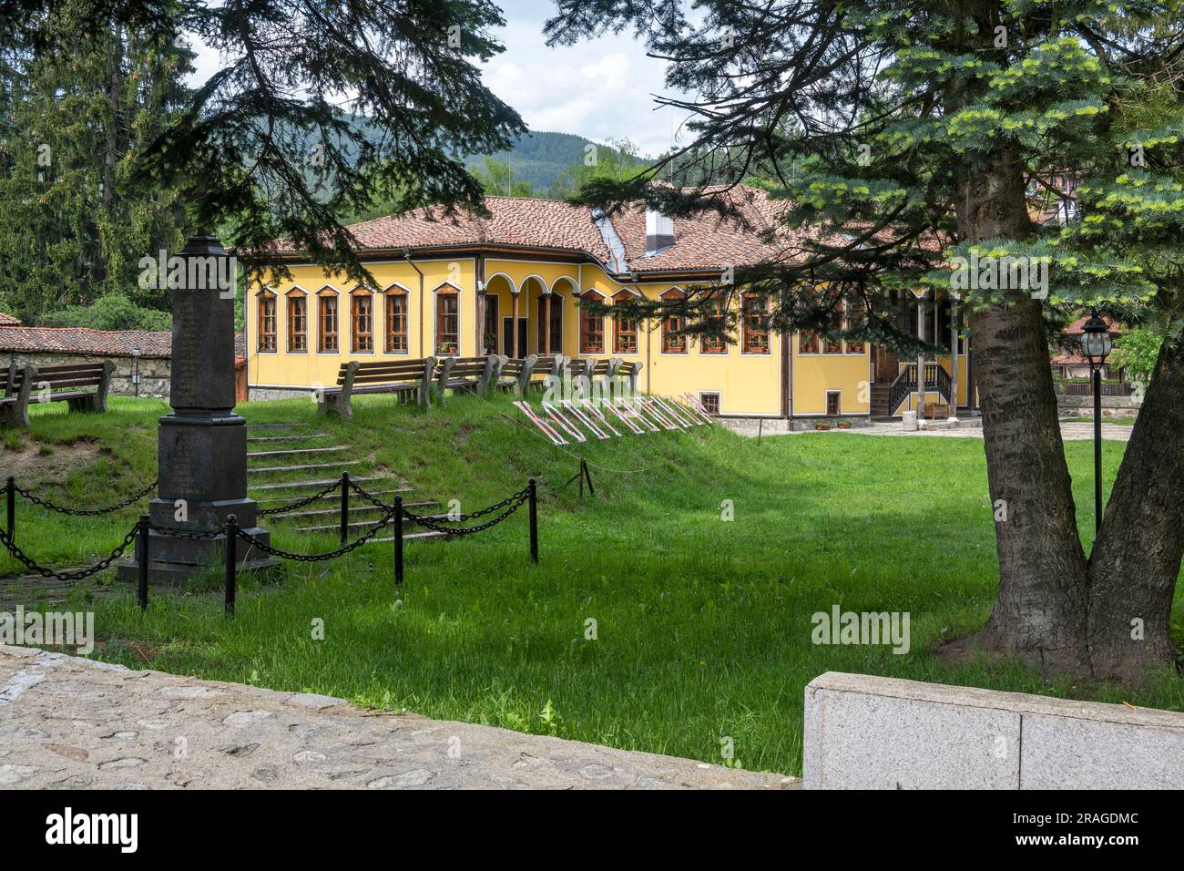 Typical Street and old houses in historical town of Koprivshtitsa ...