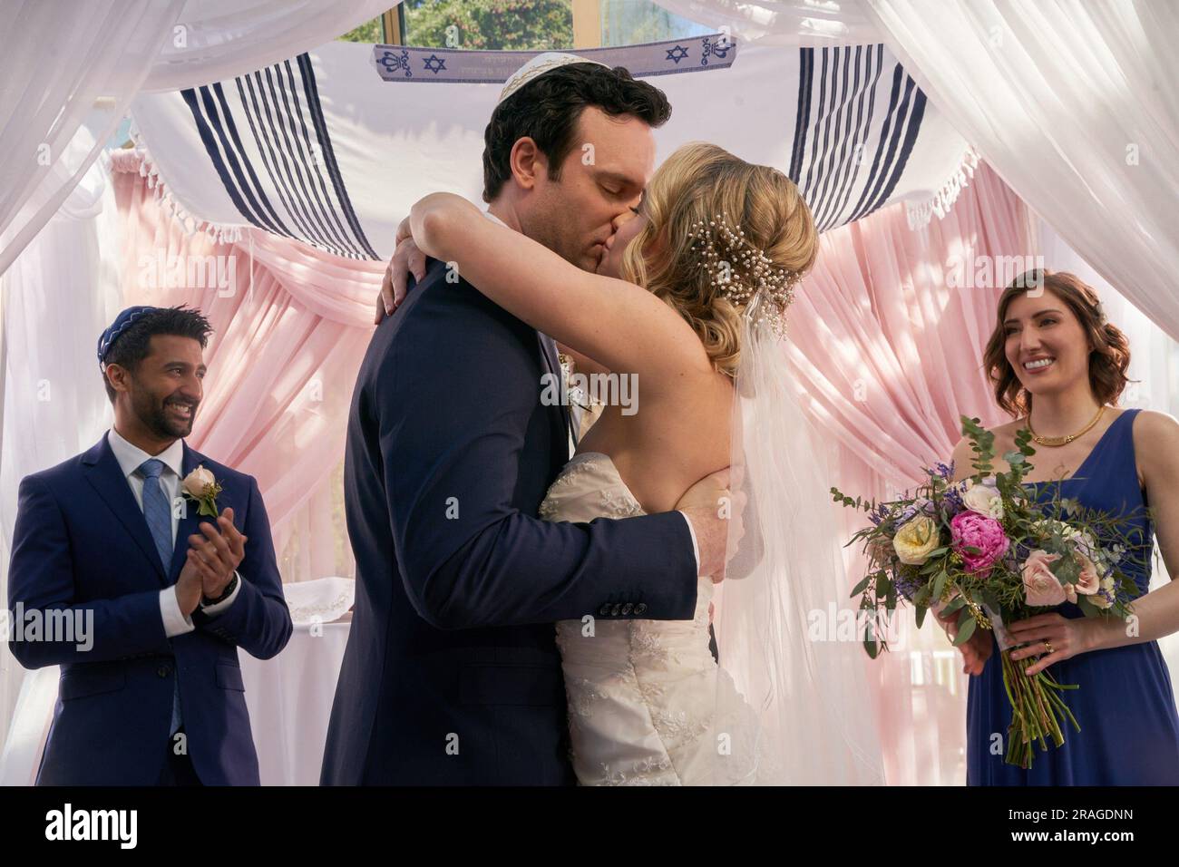 THE WEDDING CONTRACT, from left: Adil Zaidi, Jake Epstein, Becca Tobin ...