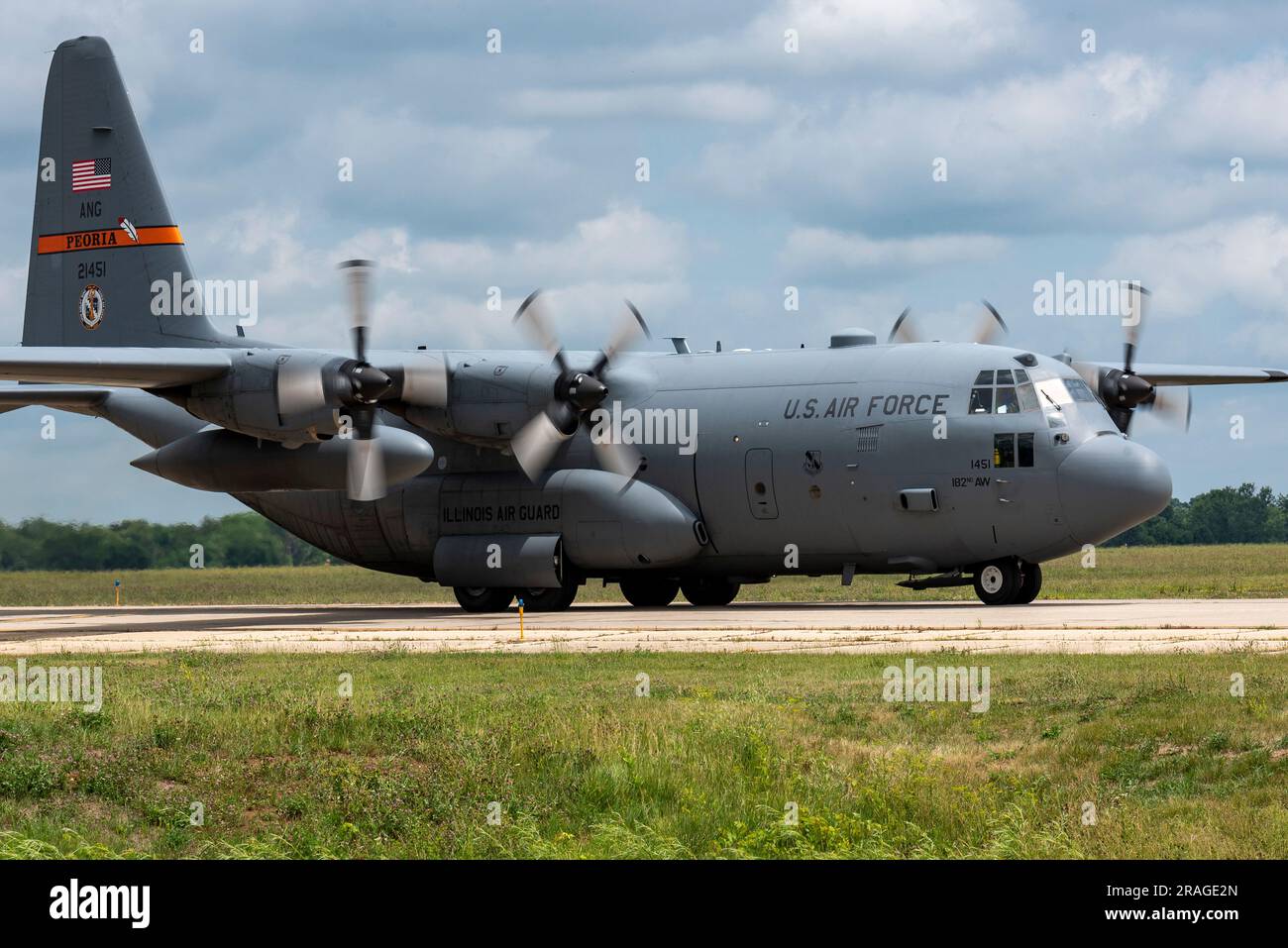 A U.S. Air Force C-130 Hercules aircraft assigned to the 182nd Airlift ...